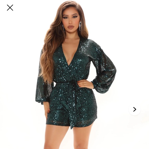 Fashion Nova | Pants & Jumpsuits | Sparkling Teal Sequin Dress | Poshmark